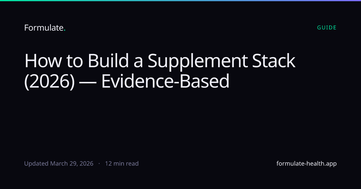 How to Build a Supplement Stack (2026) — Evidence-Based | Formulate